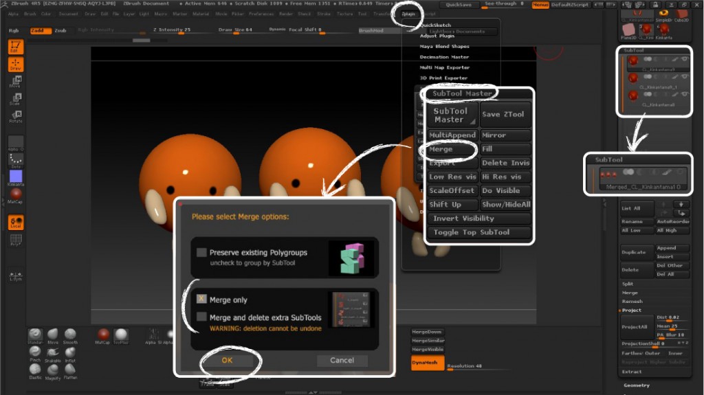 Zbrush ～Duplicate/Merge/split～ – PERKUP